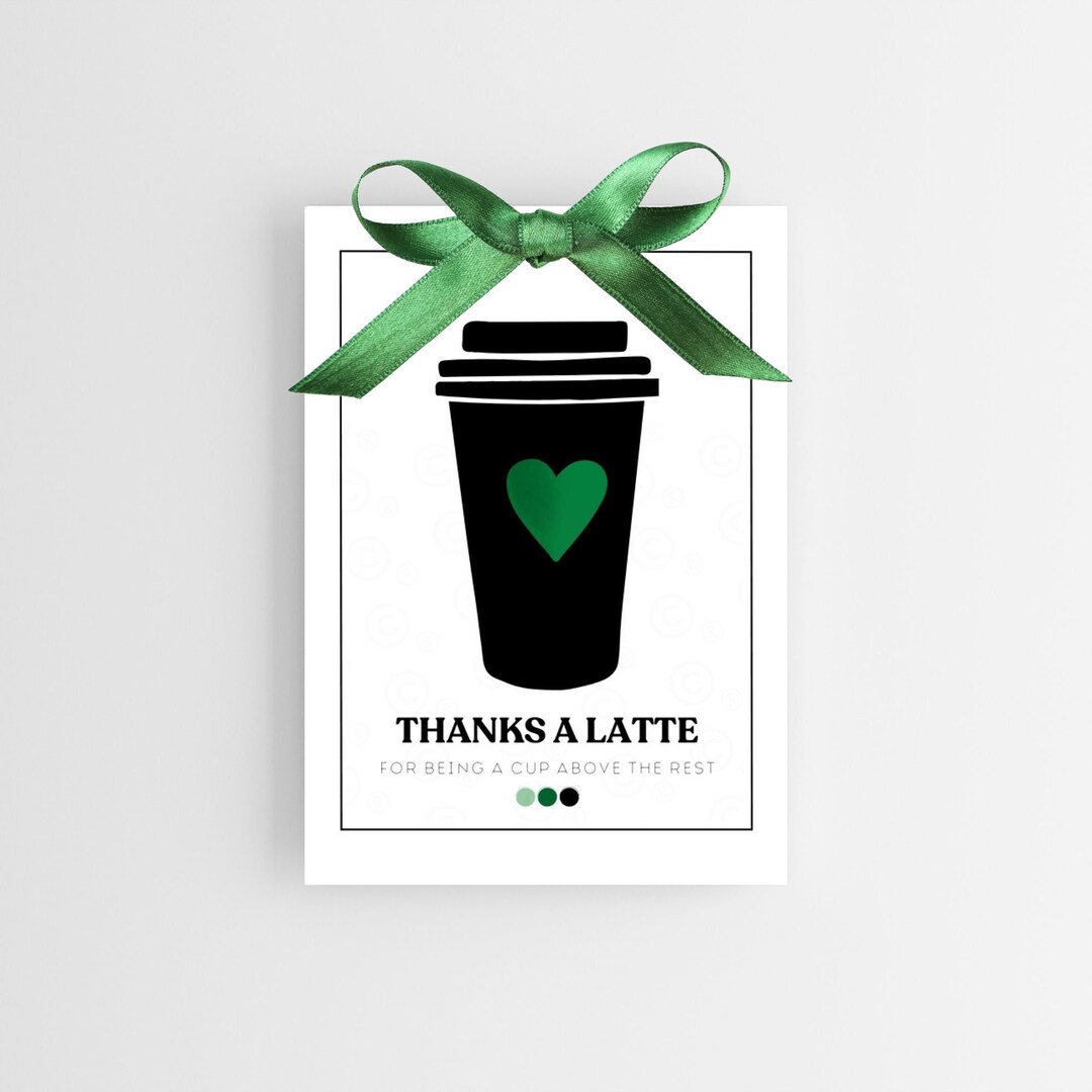 Minimalist 'thanks a Latte' Printable Gift Tags - Chic Coffee-themed ...