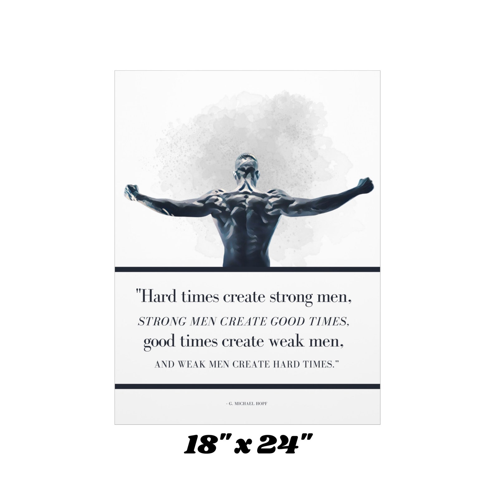 Hard Times Create Strong Men Quote, Quote Print, Poster Print, Wall Art ...