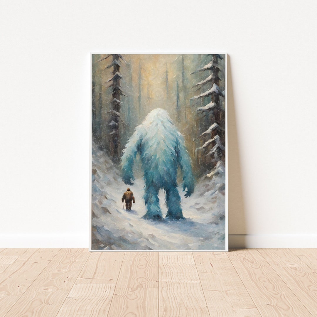 Abominable Snowman Wall Art, Abominable Snowman Art, Christmas Wall Art ...