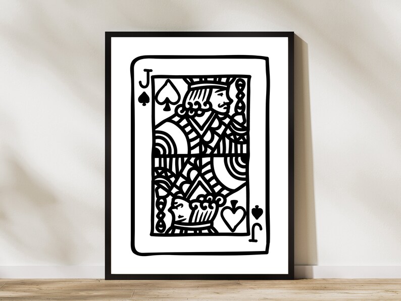 Jack of All Trades Wall Art Print, Playing Card Art, Modern Wall Art ...