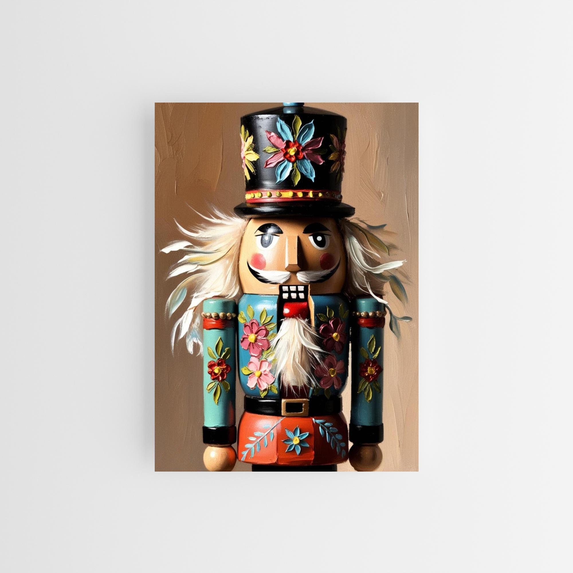 Boho Floral Nutcracker Wall Art | Vintage Holiday Decor | Whimsical ...
