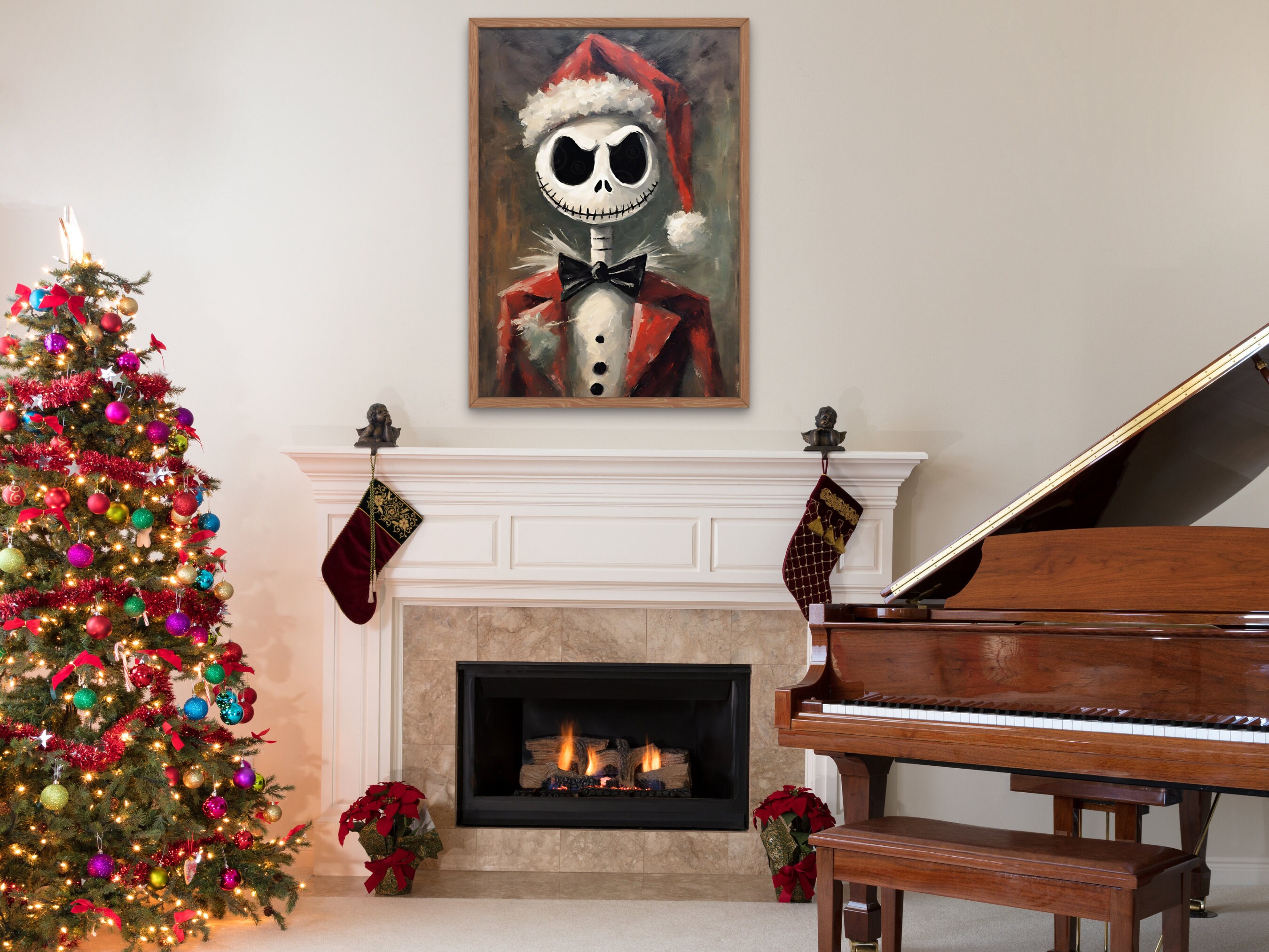Skeleton Wall Art, Skeleton Christmas Wall Art, Skeleton Christmas ...