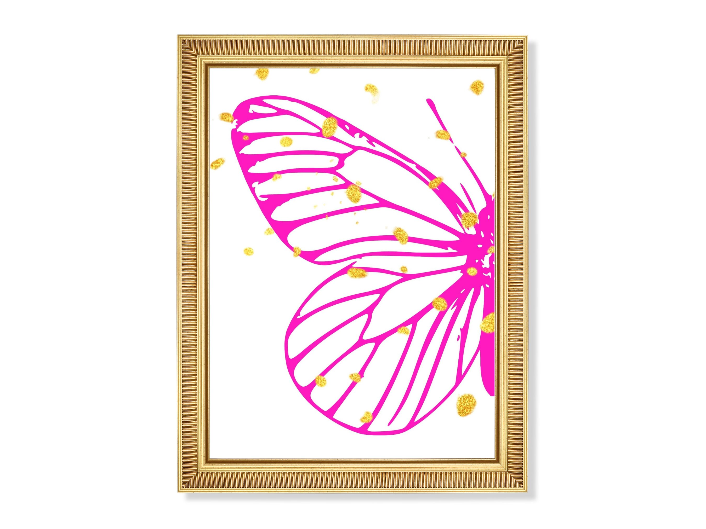 Preppy Split Butterfly Wall Art, Digital, Custom Initial, Preppy Wall ...