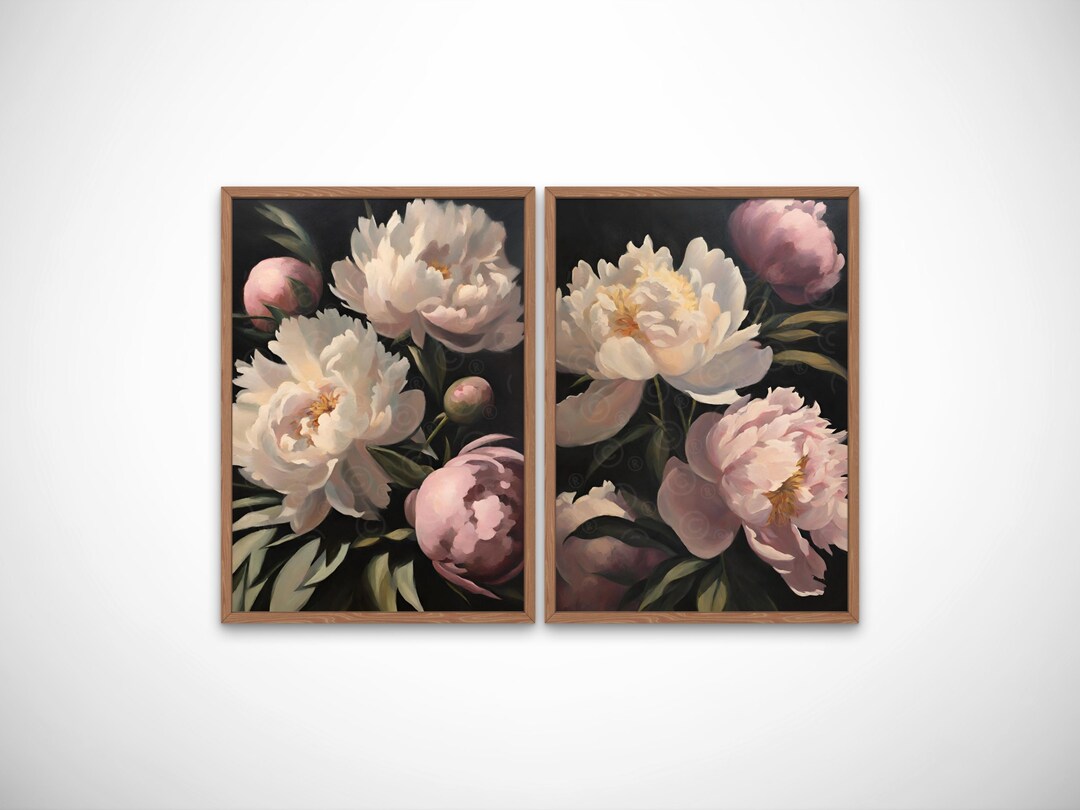 Moody Wall Art, Moody Floral Wall Art, Moody Vintage Flower Print, Dark ...