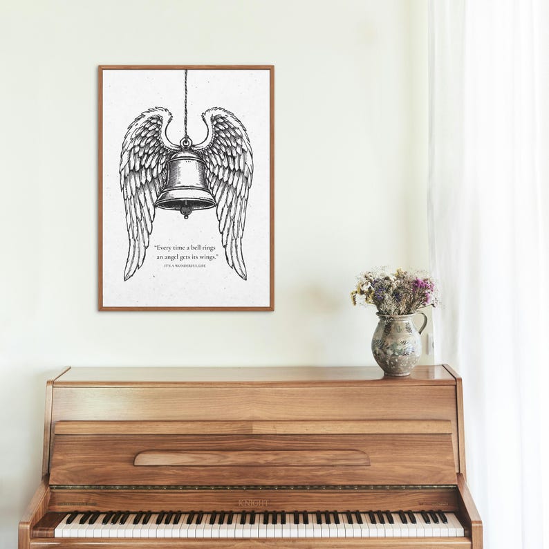 Every Time a Bell Rings Angel Wings Print – Memorial Quote Art, It’s a ...