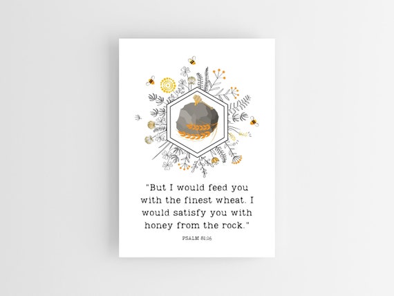Honey in the Rock Scripture Scripture Wall Art Scripture - Etsy