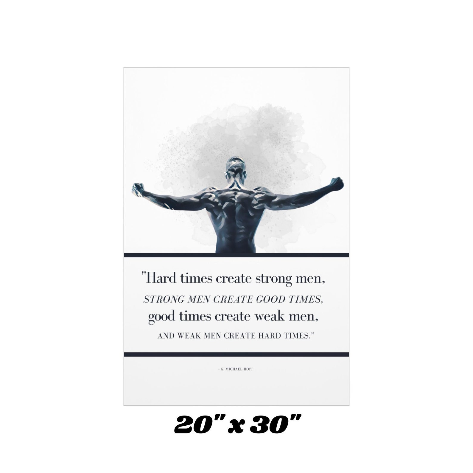 Hard Times Create Strong Men Quote, Quote Print, Poster Print, Wall Art ...