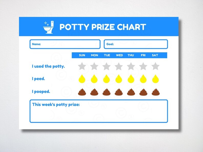Potty Training Chart Printable | Reward Tracker | Toddler Bathroom ...