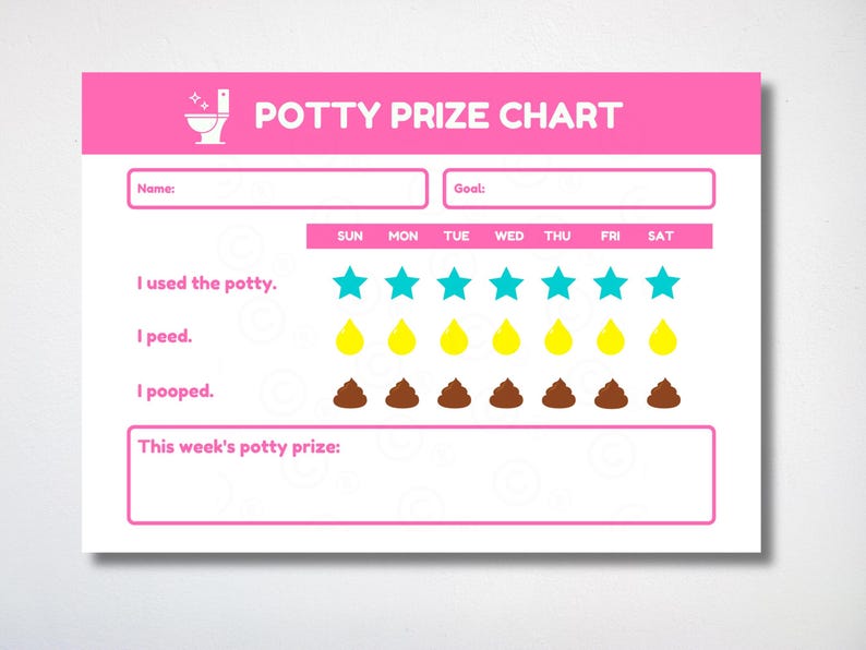 Potty Training Chart Printable | Reward Tracker | Toddler Bathroom ...