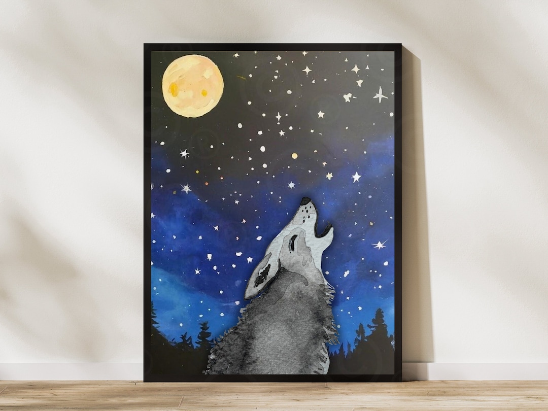 Native American Wall Art, Native American Decor, Wolf Art, Wolf Wall ...