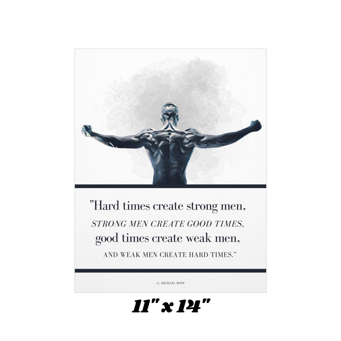 Hard Times Create Strong Men Quote, Quote Print, Poster Print, Wall Art ...
