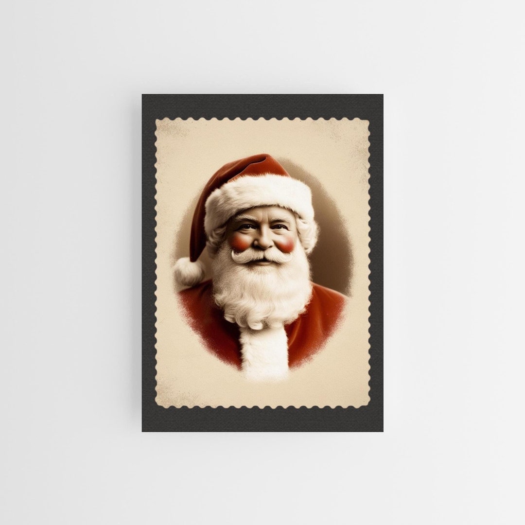 Vintage Sepia Santa Portrait Art Print - Nostalgic Christmas Decor ...