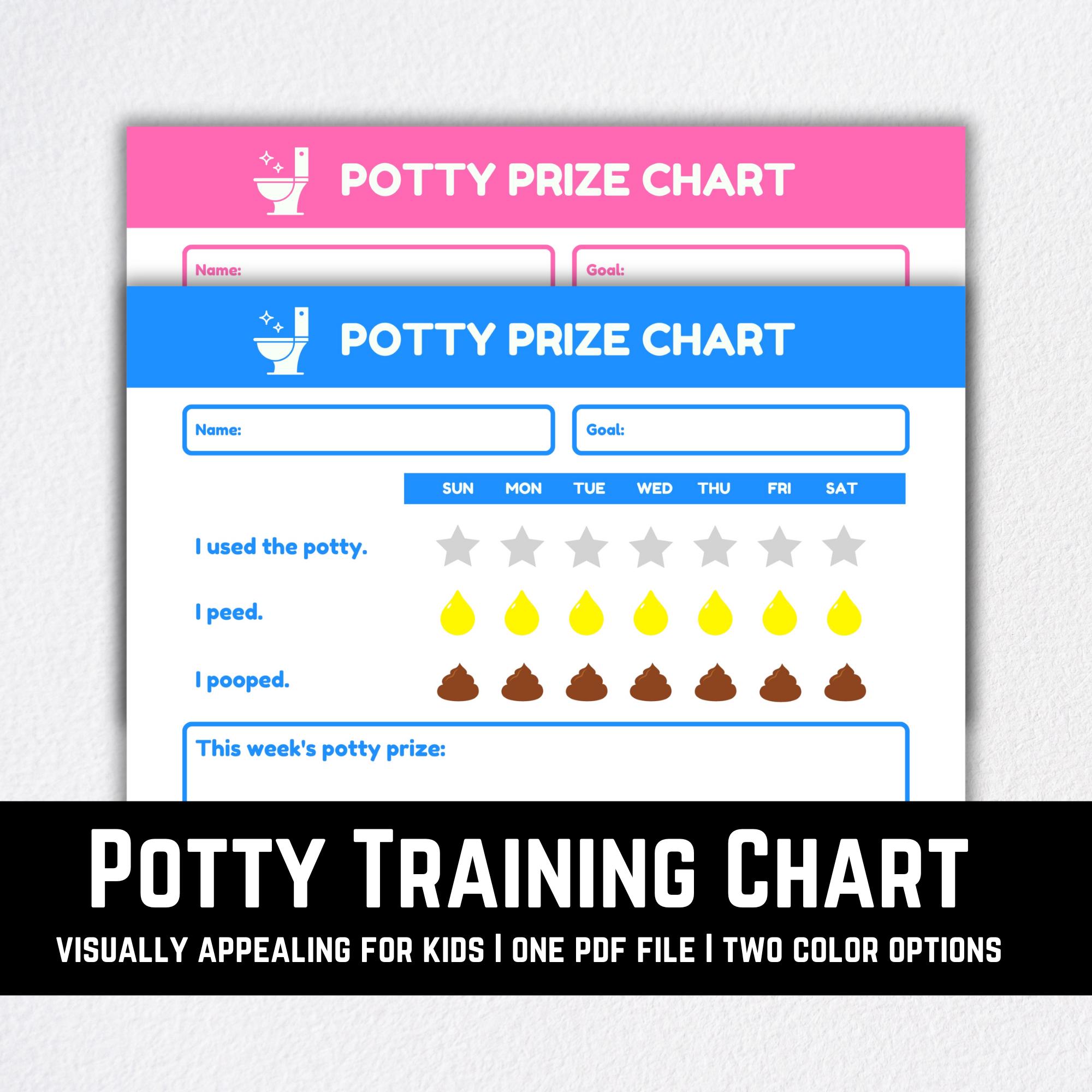 Potty Training Chart Printable | Reward Tracker | Toddler Bathroom ...