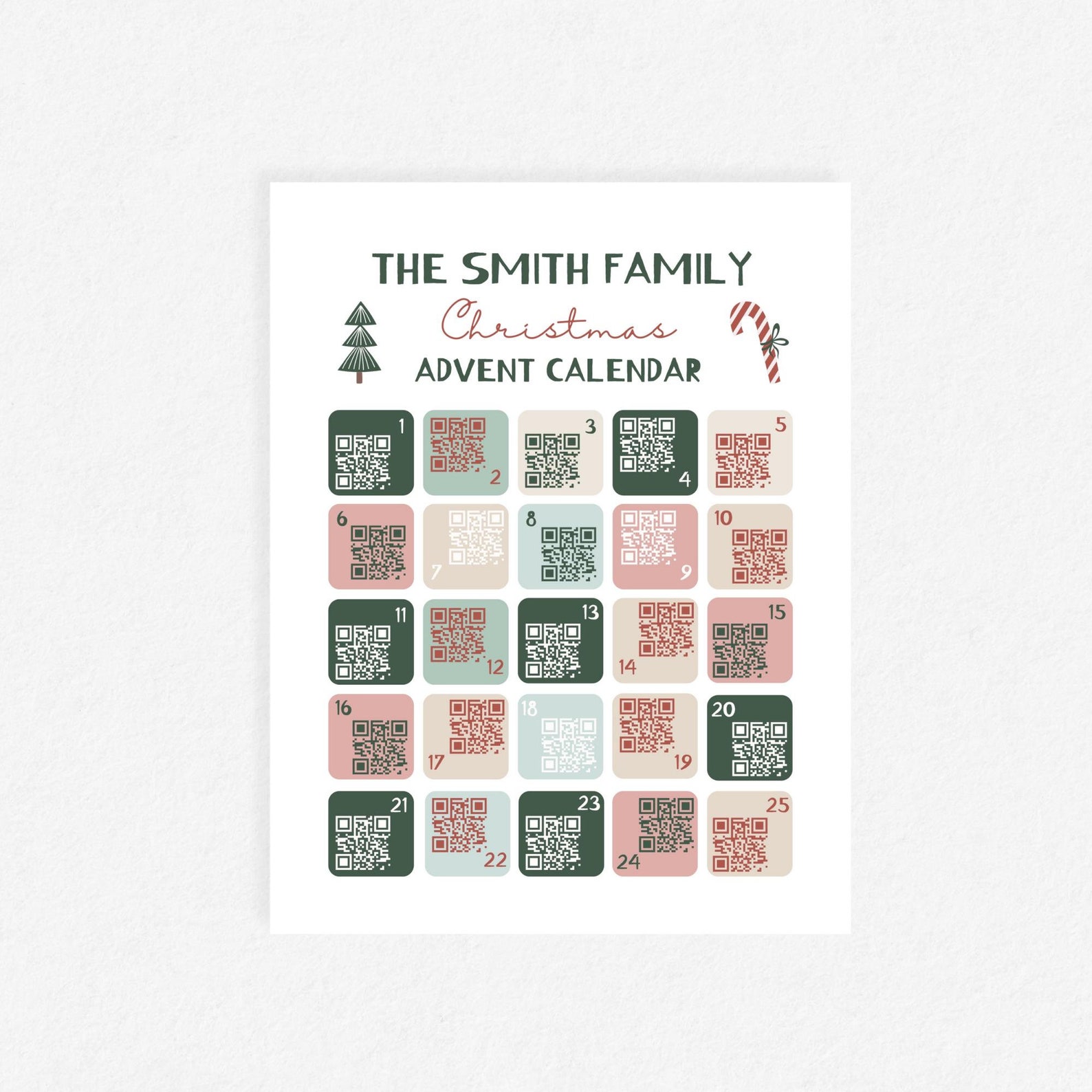 Customizable Digital Christmas Advent Calendar: Daily Family Activities ...