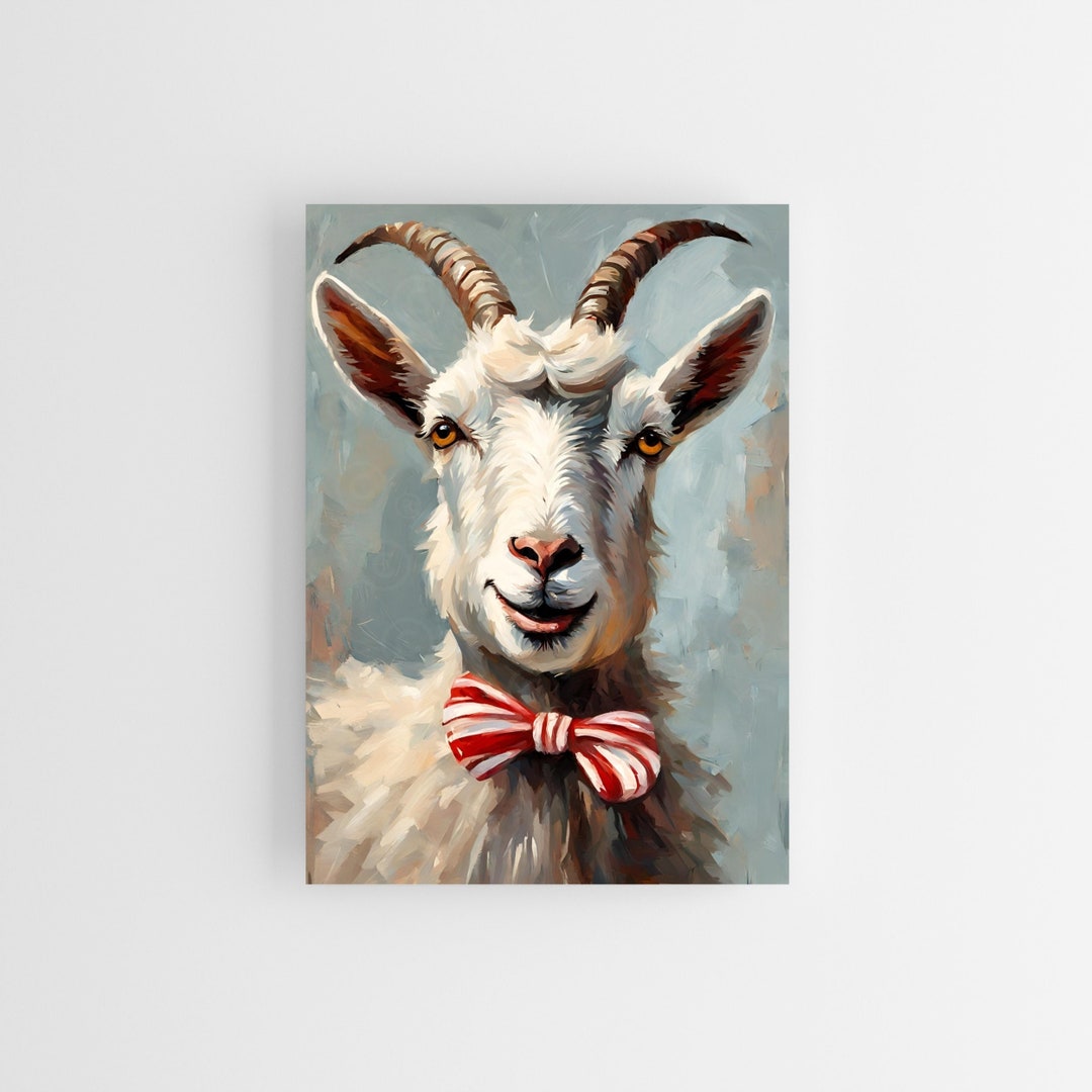 Goat Wall Art, Christmas Goat, Farmhouse Christmas, Rustic Christmas ...