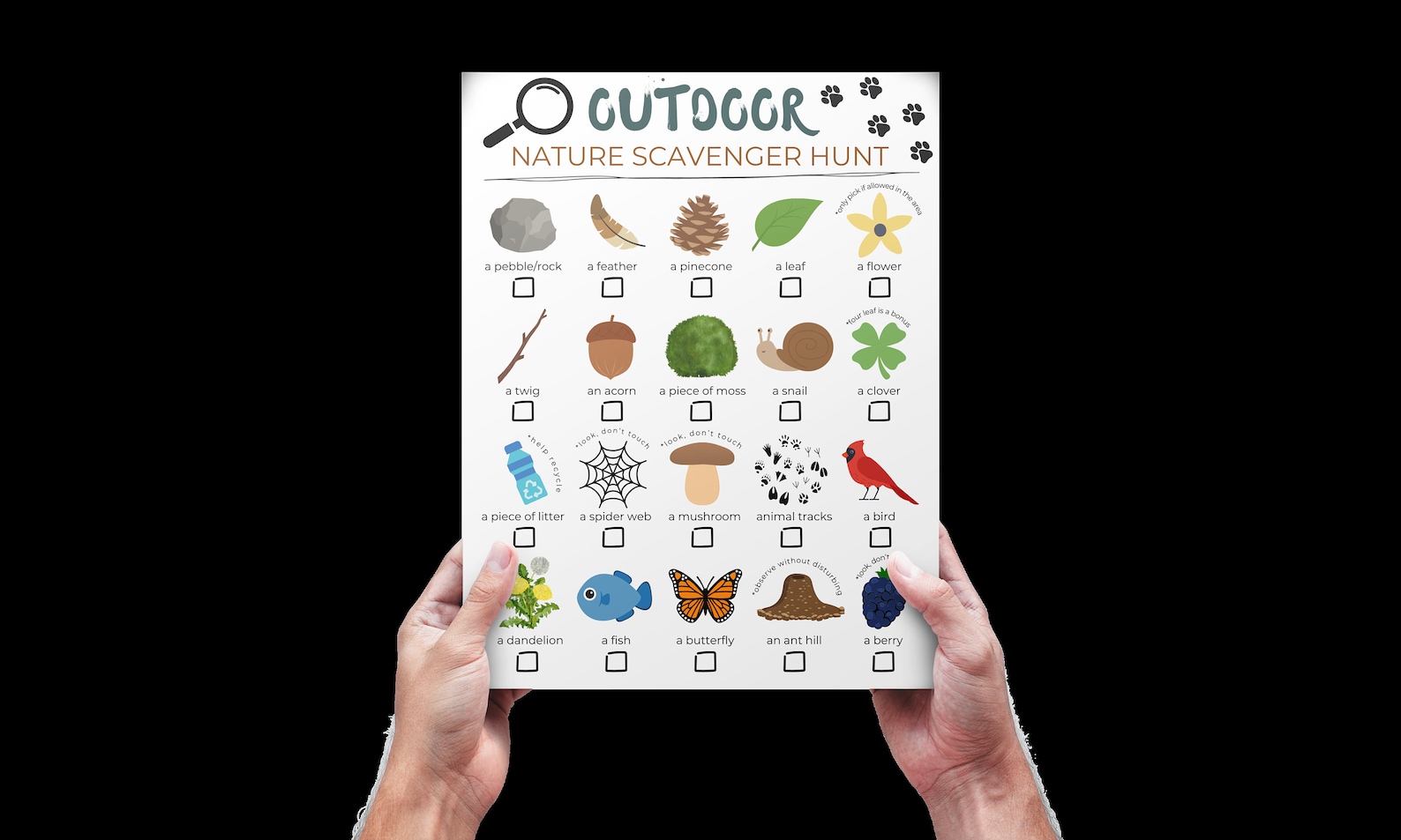 Nature Scavenger Hunt for Kids, Birthday & Nature Exploration Game ...