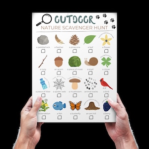 Nature Scavenger Hunt for Kids, Birthday & Nature Exploration Game ...