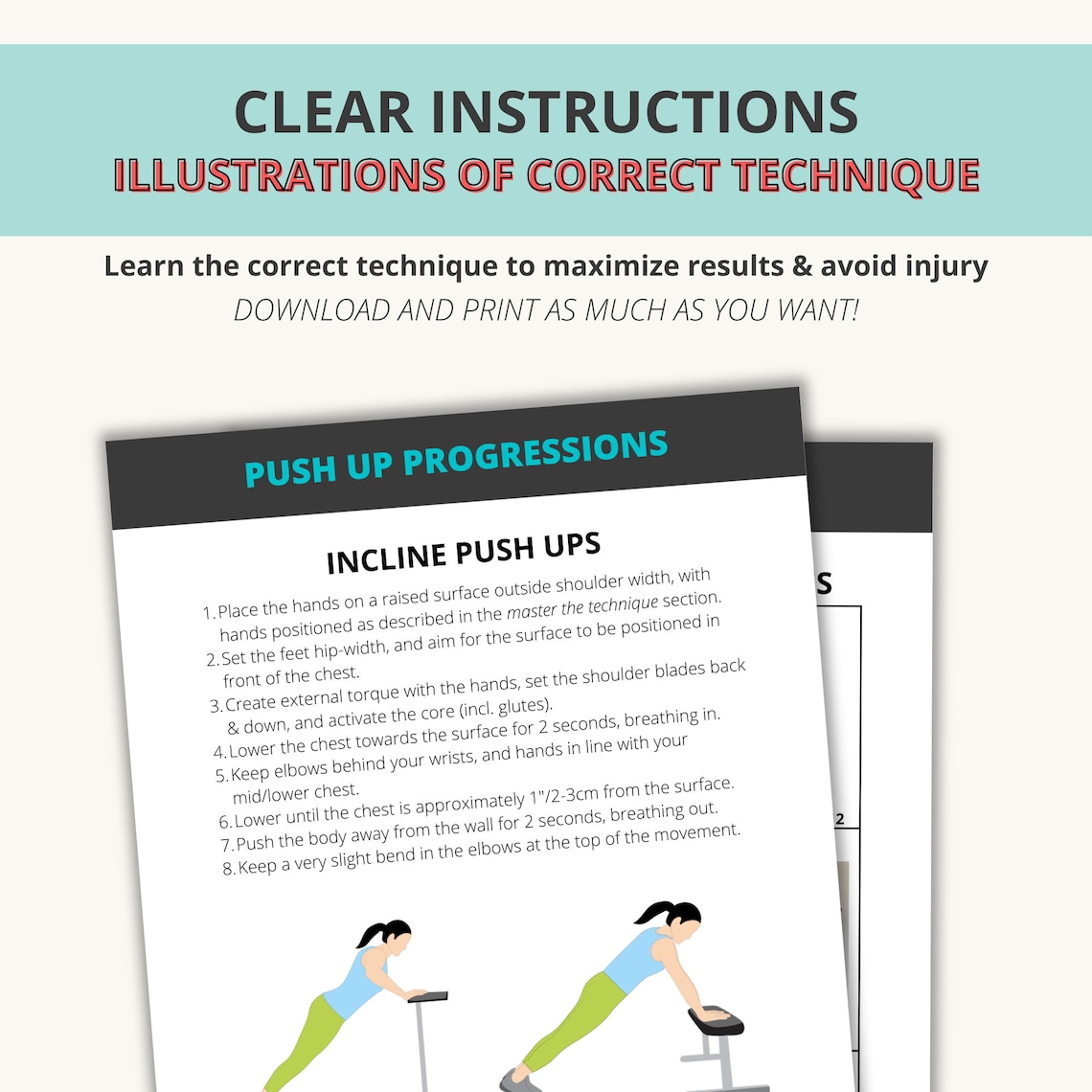 30 Day Beginner Push up Challenge | Press up Challenge | Printable ...