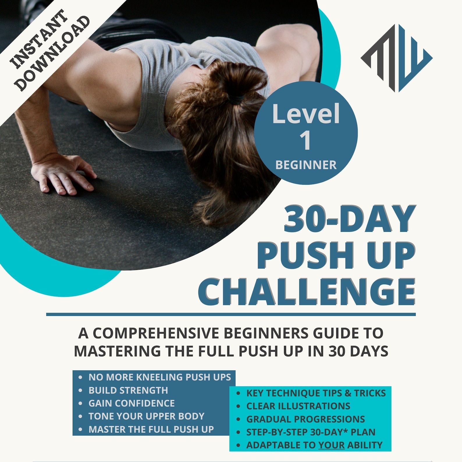 30 Day Beginner Push up Challenge | Press up Challenge | Printable ...