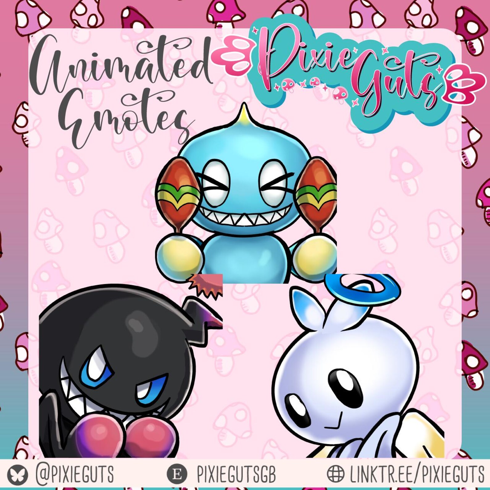 ANIMATED Chao Emote Pack - 3 Cute Sonic Hero Neutral Dark Chao Emotes ...