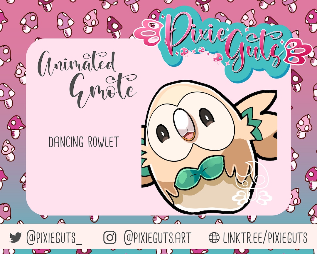 Rowlet Dance Animated Dancing Waving Owl Pokemon Emote Rowlet - Etsy