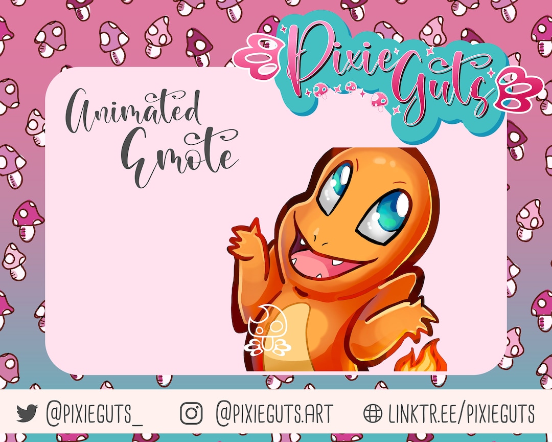 Charshrug Animated Pokemon Emote Shrug 004 Charmander - Etsy