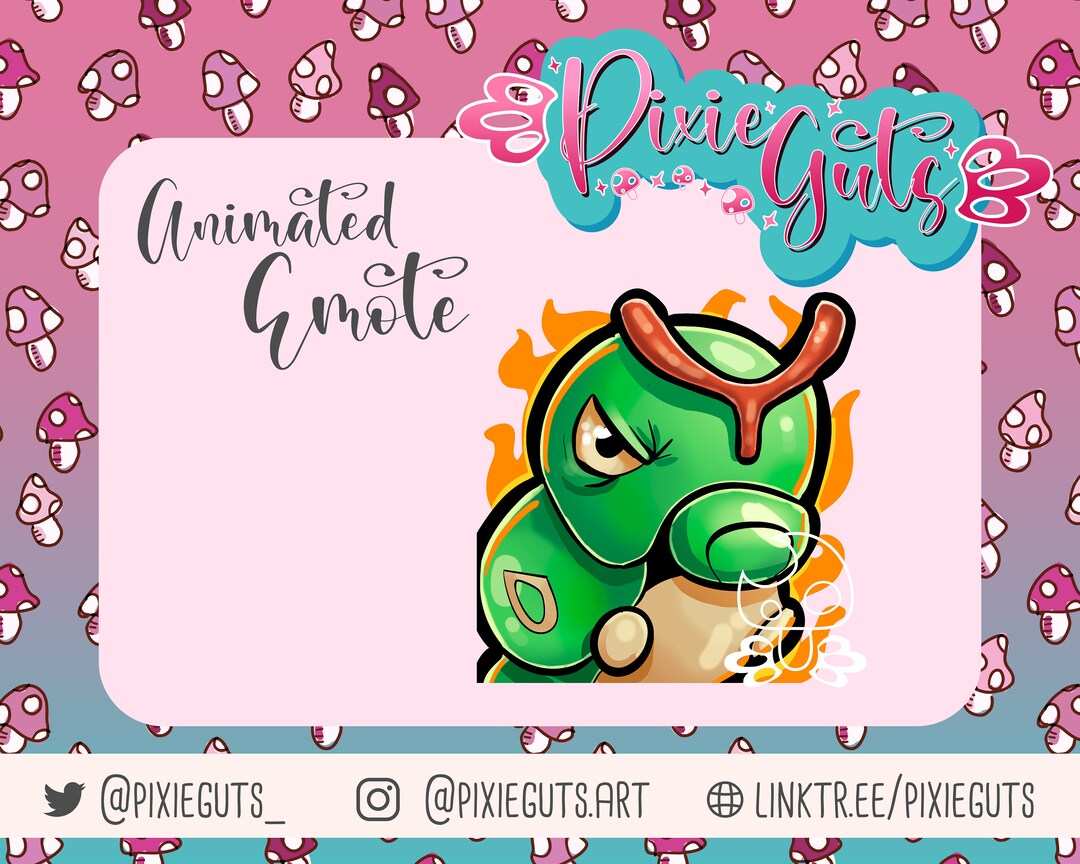 Caterpiemad Animated Pokemon Emote Angry Mad 010 Caterpie - Etsy