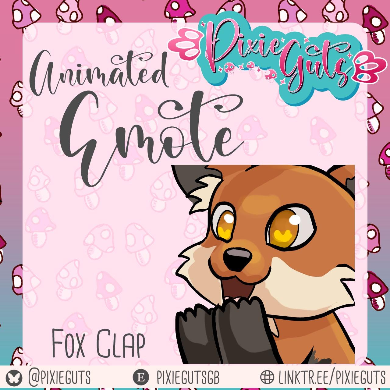 ANIMATED Foxclap Emote - Cute Chibi Red Fox Clapping Emote for Twitch ...