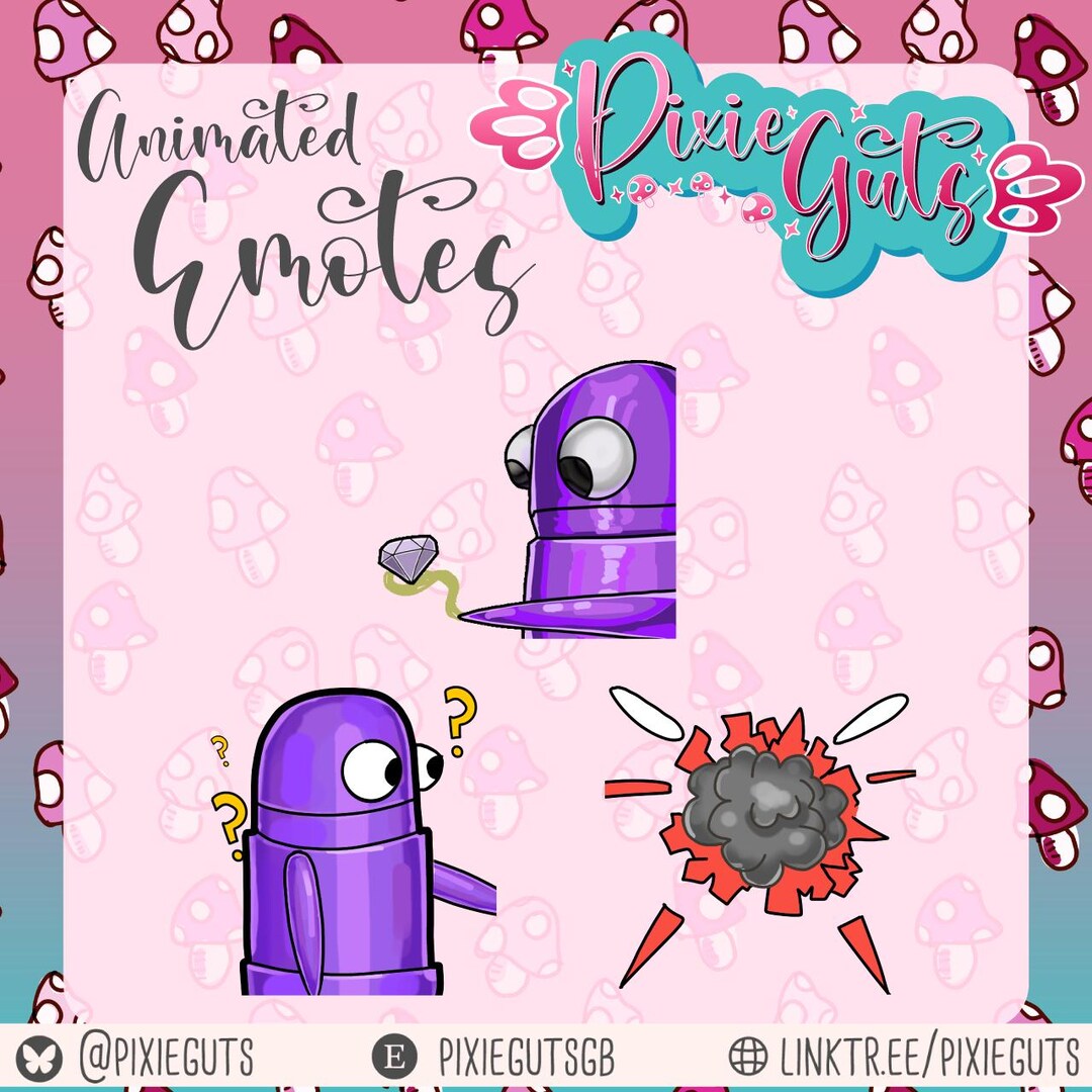 ANIMATED Purple REPO Emote Pack - Set of 3 R.E.P.O Oops Lost Explode ...