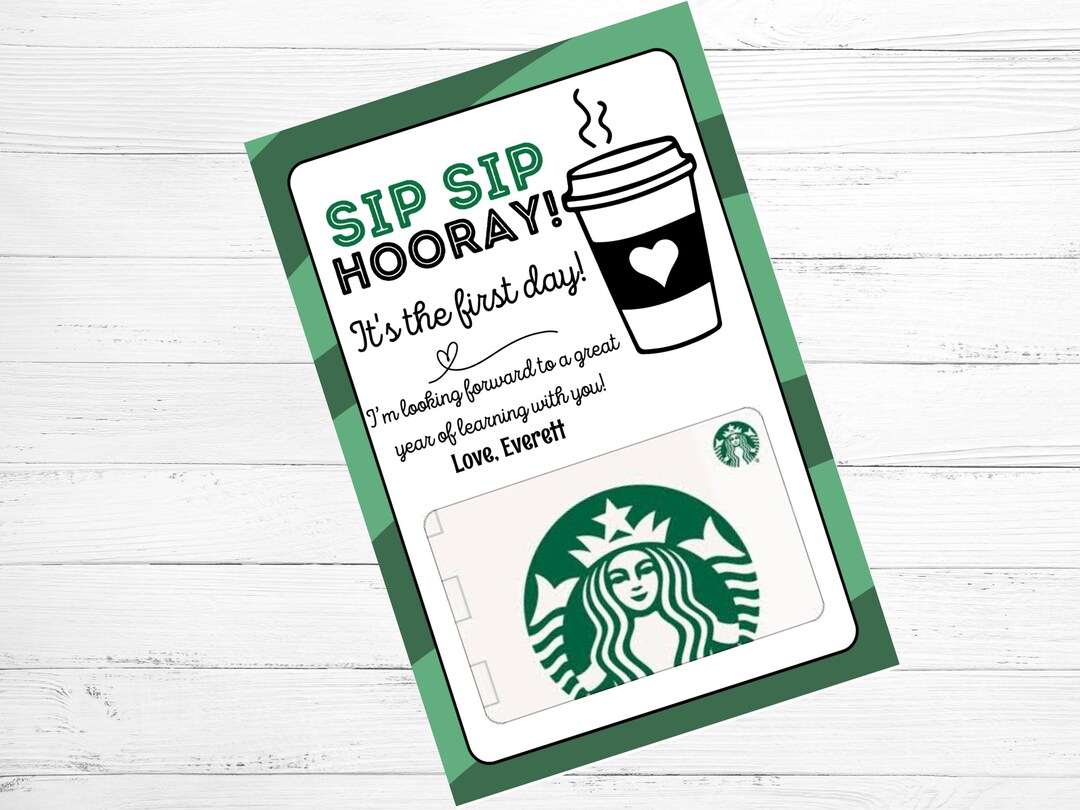 Teacher Coffee Gift Card: First Day of School Printable (PDF) - Etsy