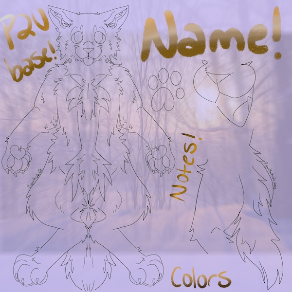 Furry Canine Ref Sheet Base - Etsy