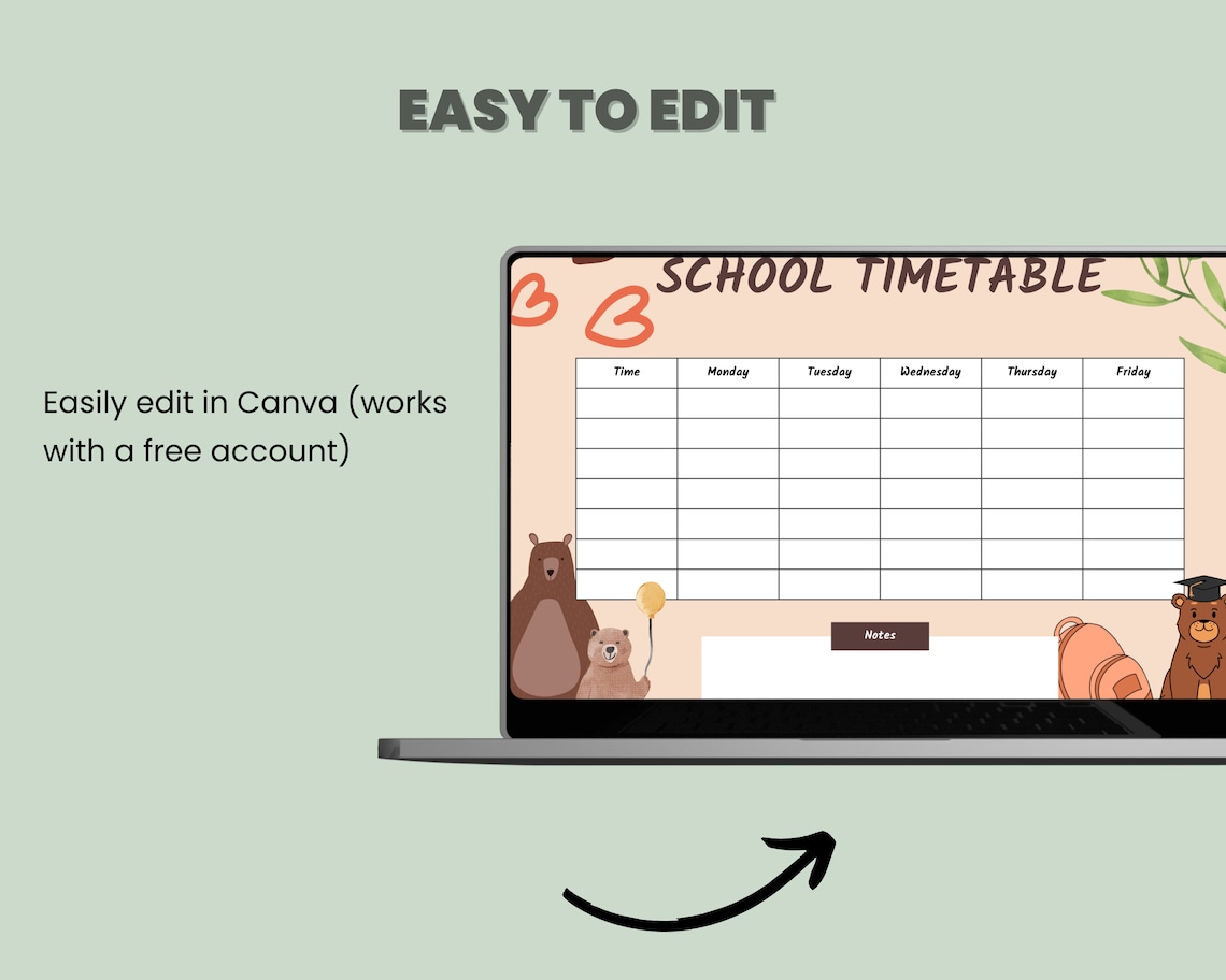 Printable Fillable School Timetable Instant Download. Cute - Etsy Australia