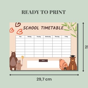 Printable Fillable School Timetable Instant Download. Cute - Etsy Australia