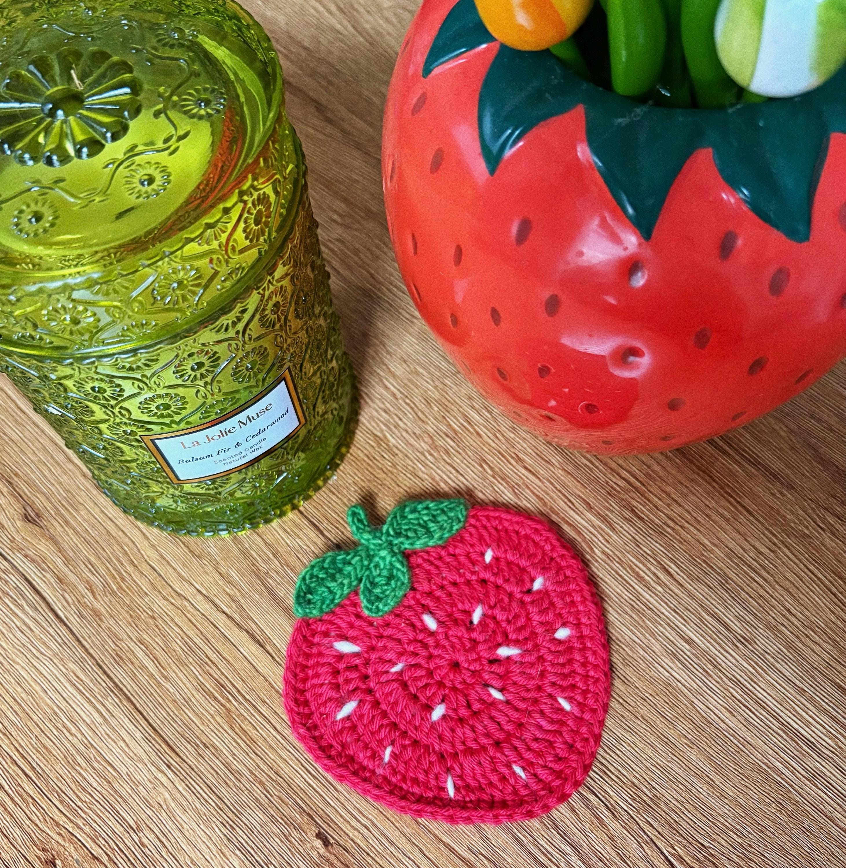 Strawberry Coaster Crochet Pattern, PATTERN ONLY, Eng Pdf - Etsy