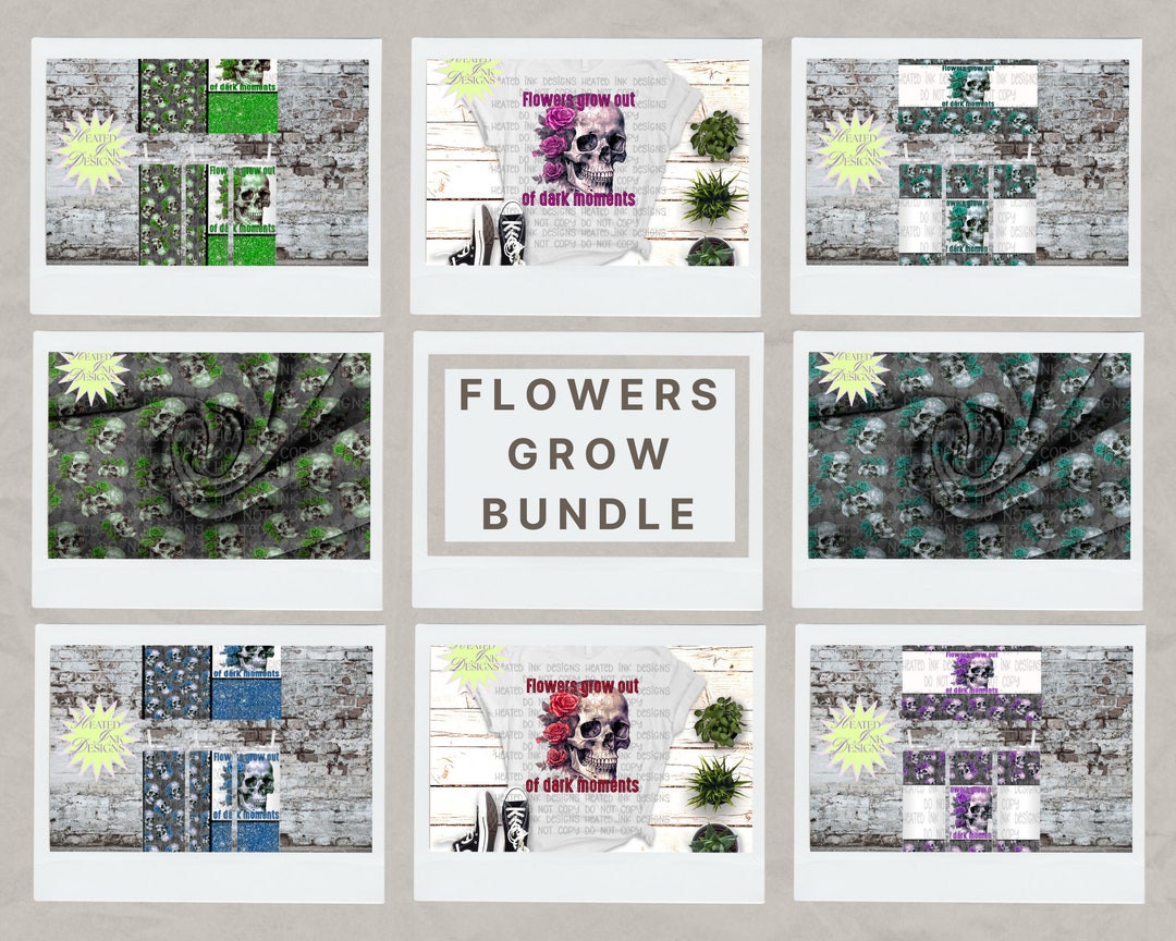 Flowers Grow Bundle Pngs - Etsy