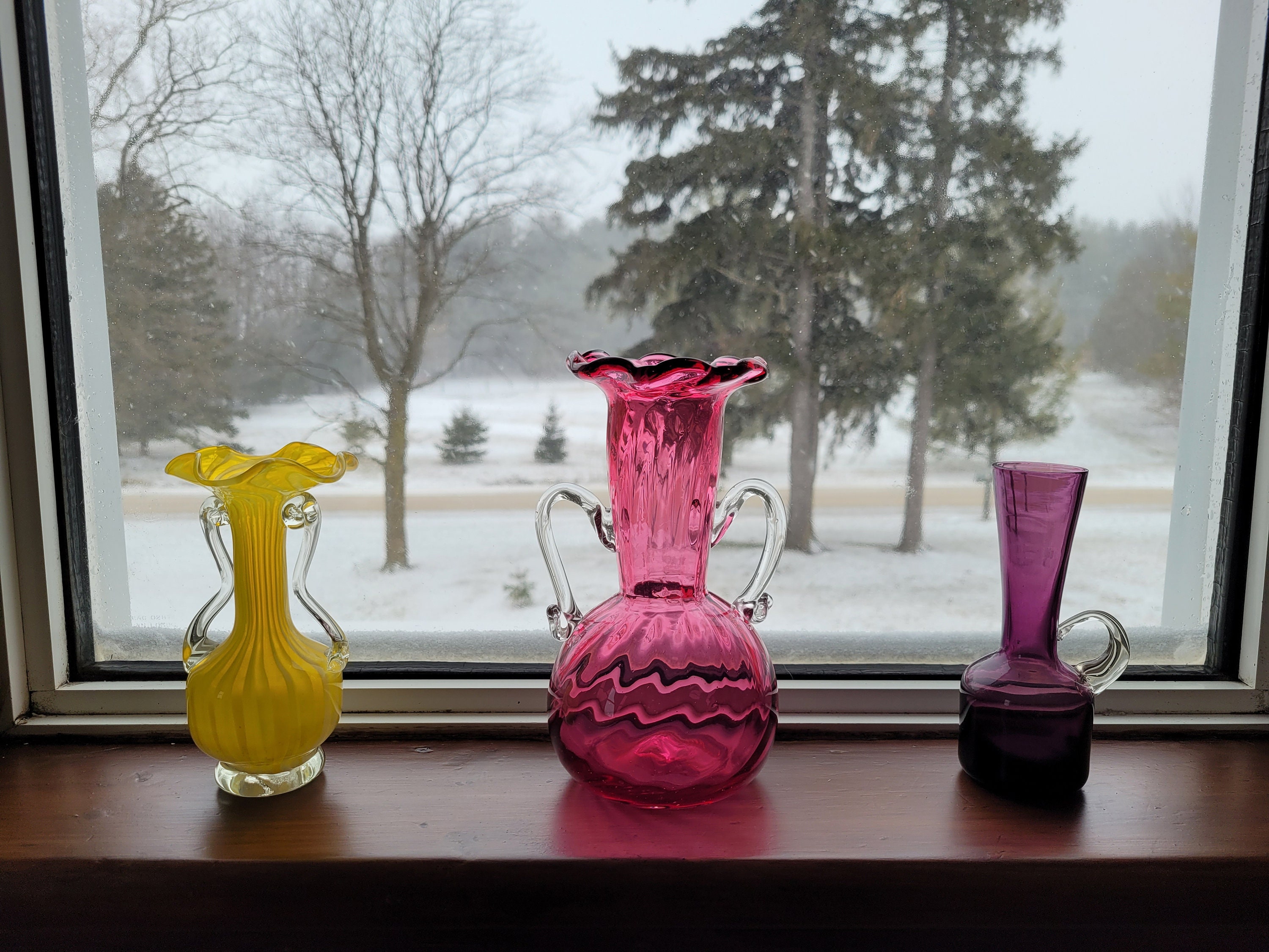 Amethyst Glass Bud Vase With Handle - Etsy