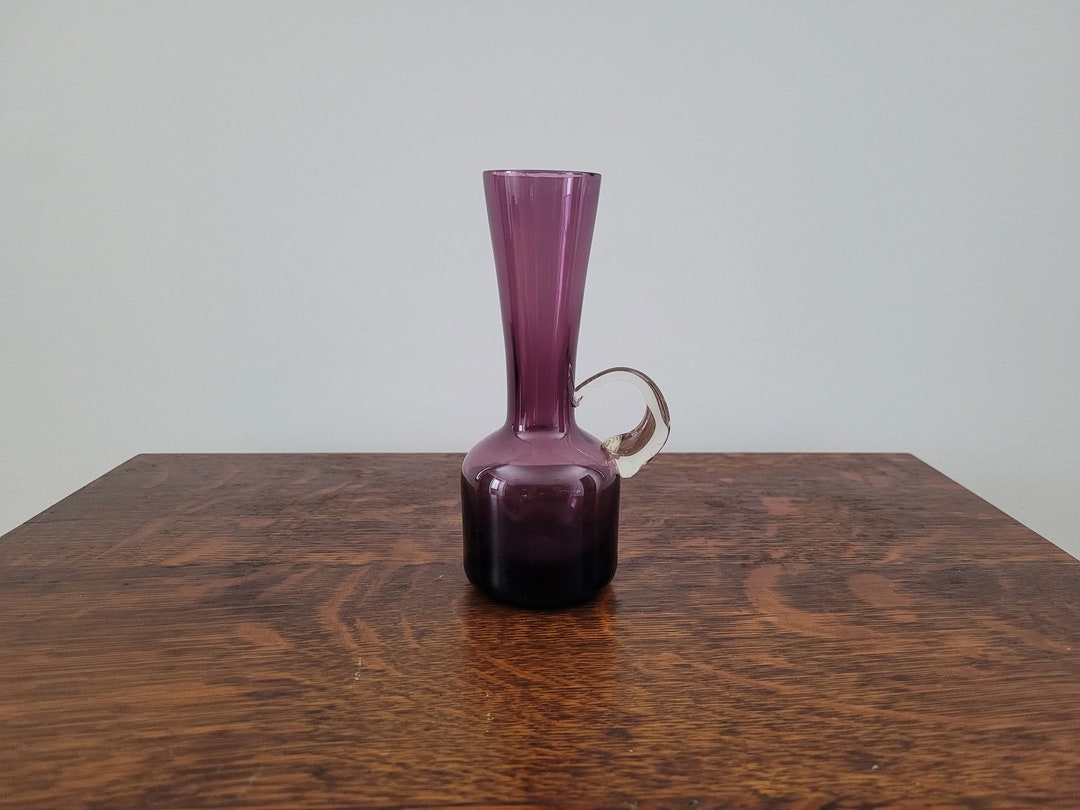 Amethyst Glass Bud Vase With Handle - Etsy