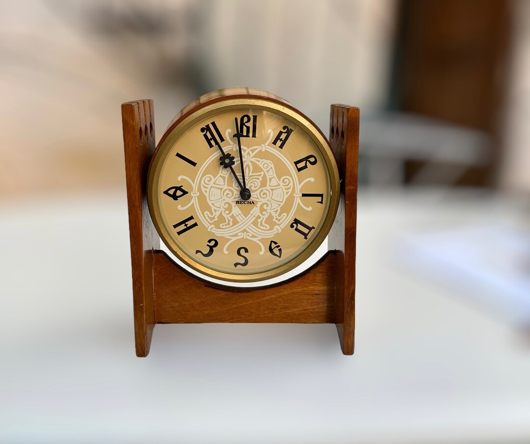 Vintage Becha Vesna Wood Table Clock White Gost Birds Dial on - Etsy ...
