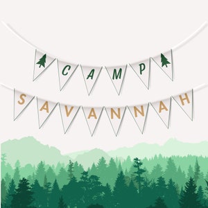 Camp Bachelorette Banner Printable Template, Bunting Camp Bachelorette ...