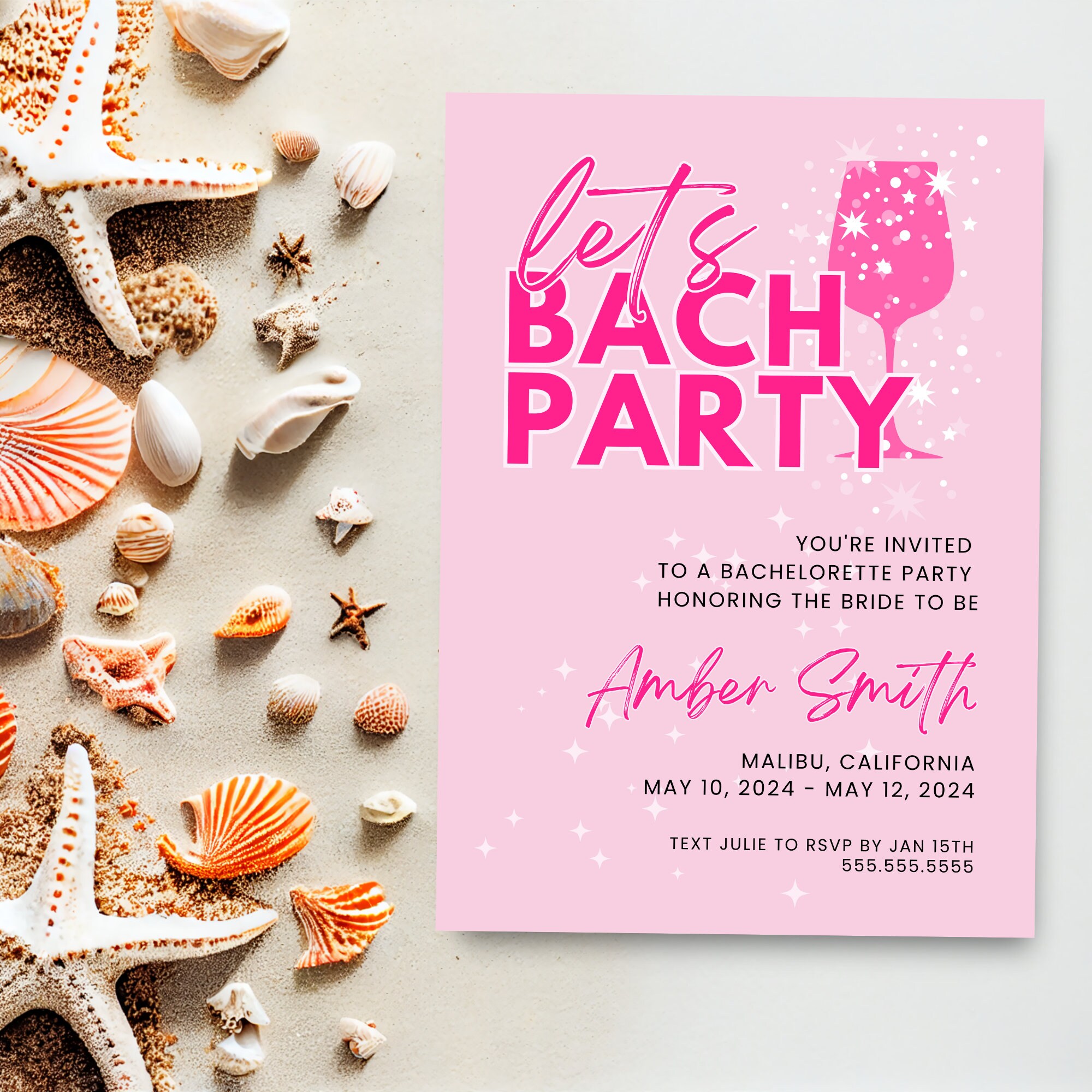 Lets Bach Party Bachelorette Invite Malibu Bachelorette - Etsy