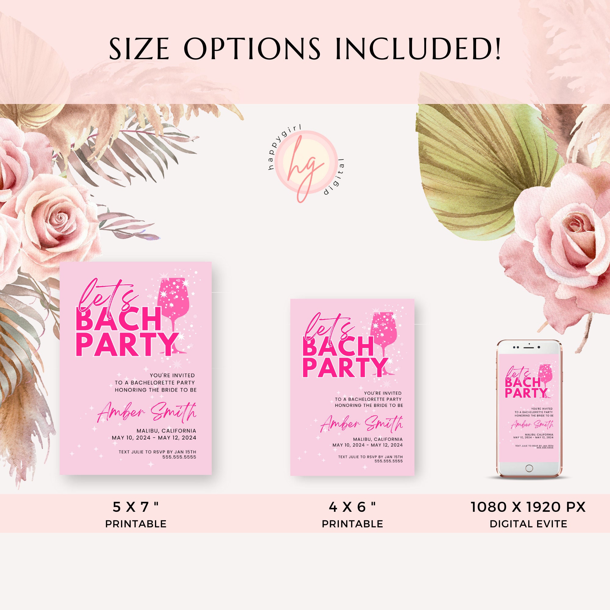 Lets Bach Party Bachelorette Invite Malibu Bachelorette - Etsy