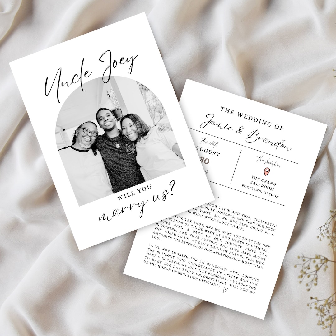 Wedding Officiant Proposal Card Printable Template Ask - Etsy