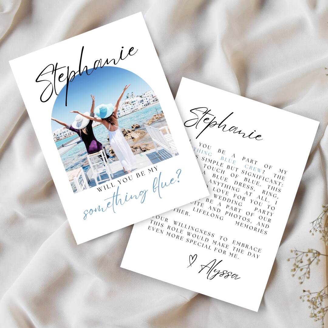 Something Blue Crew Proposal Card, Will You Be My Something Blue ...