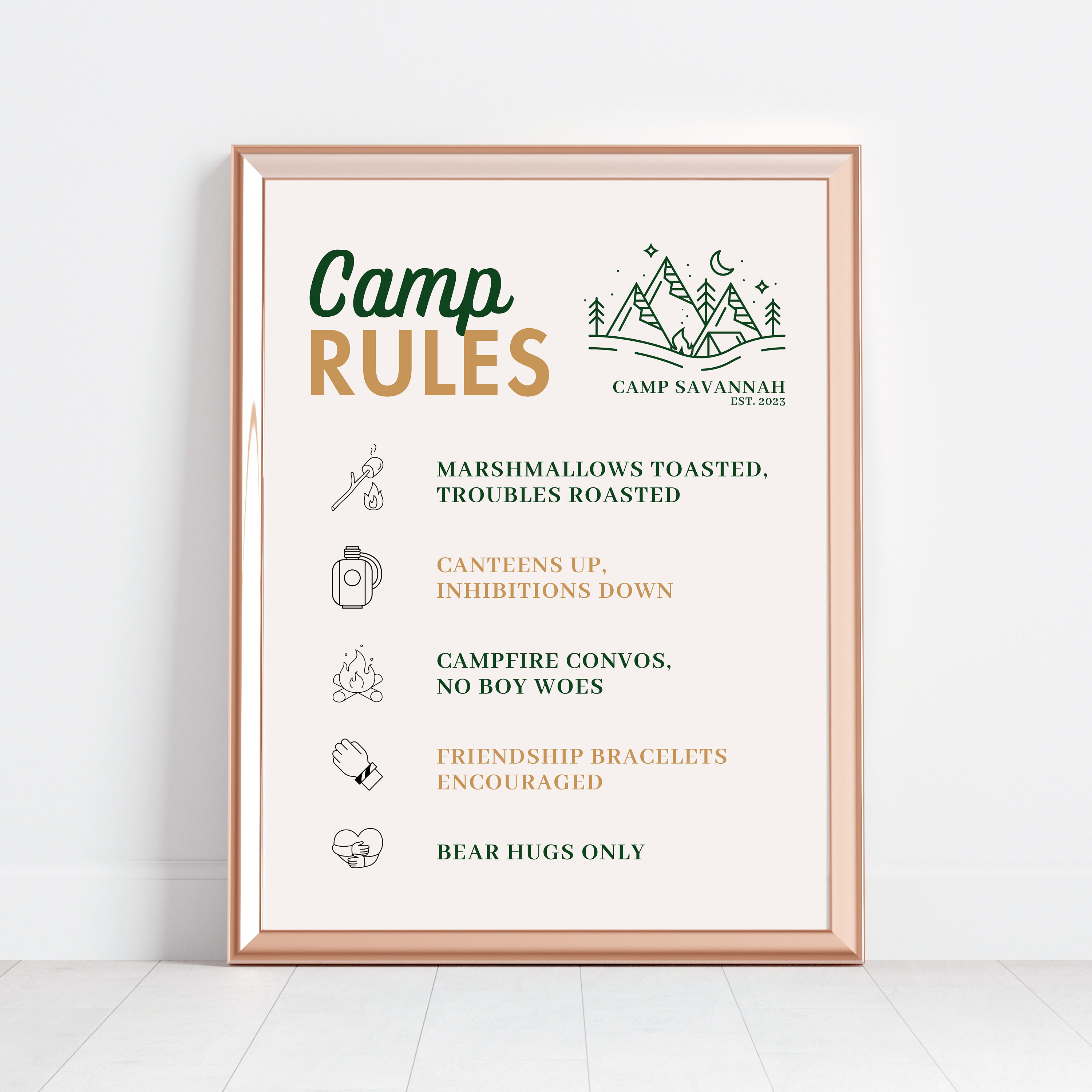 Bachelorette Camp Rules Template, Camping Rules Sign, Camp Bachelorette ...