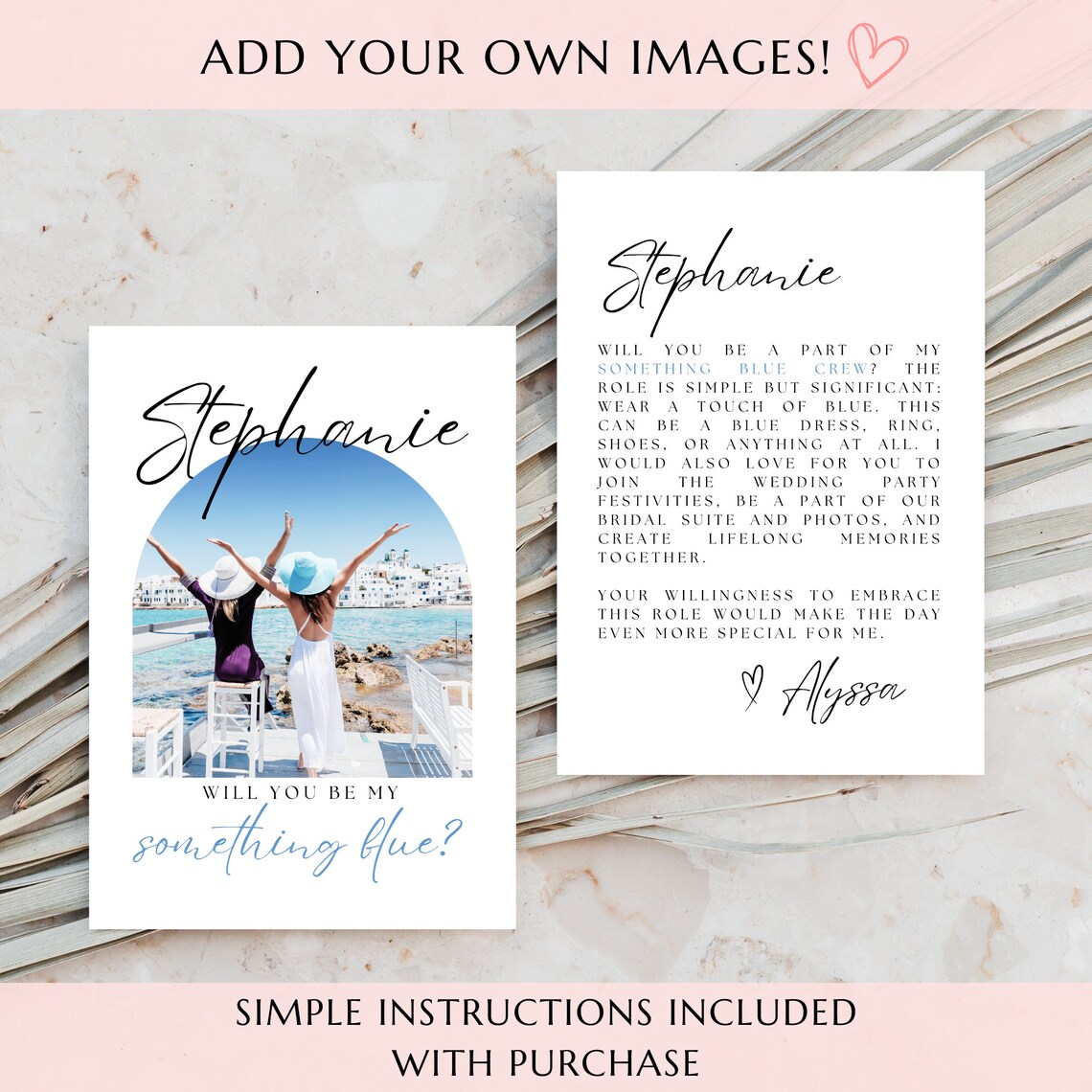 Something Blue Crew Proposal Card, Will You Be My Something Blue ...