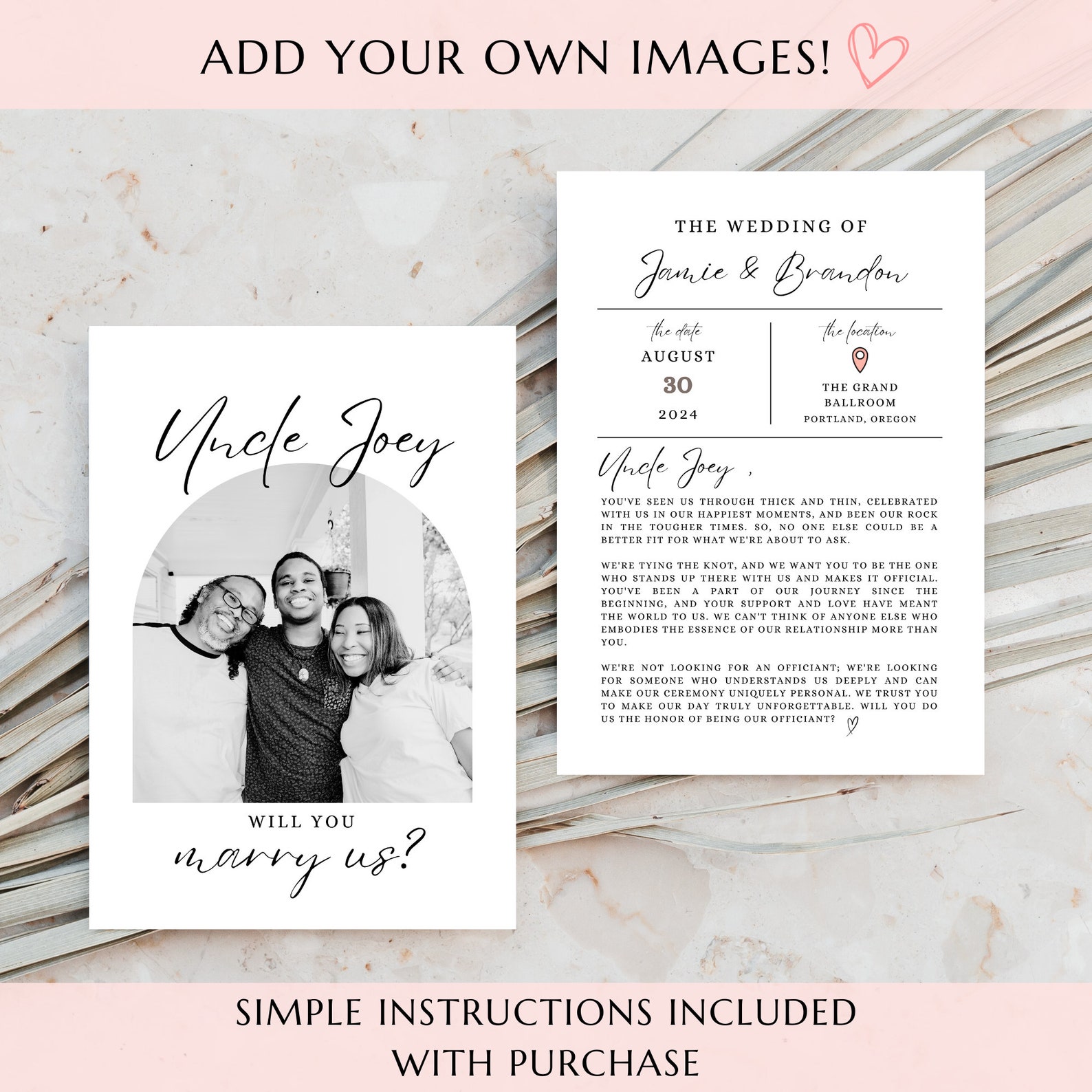Wedding Officiant Proposal Card Printable Template, Ask Officiant Idea ...