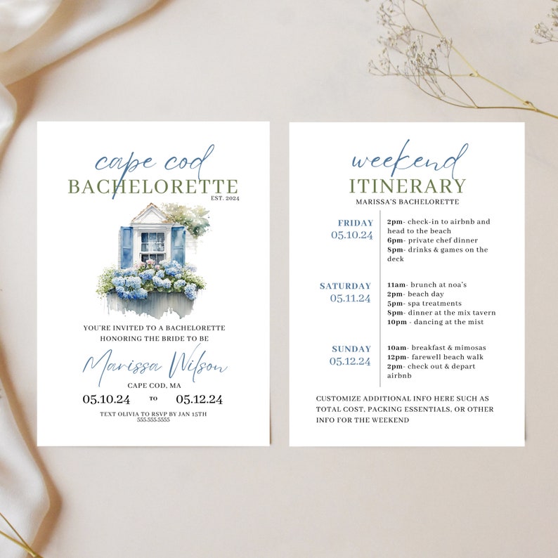 Cape Cod Bachelorette Party Invitation, Coastal Bachelorette, Last ...