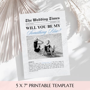 Something Blue Crew Proposal Card Newspaper Template, Will You Be My ...