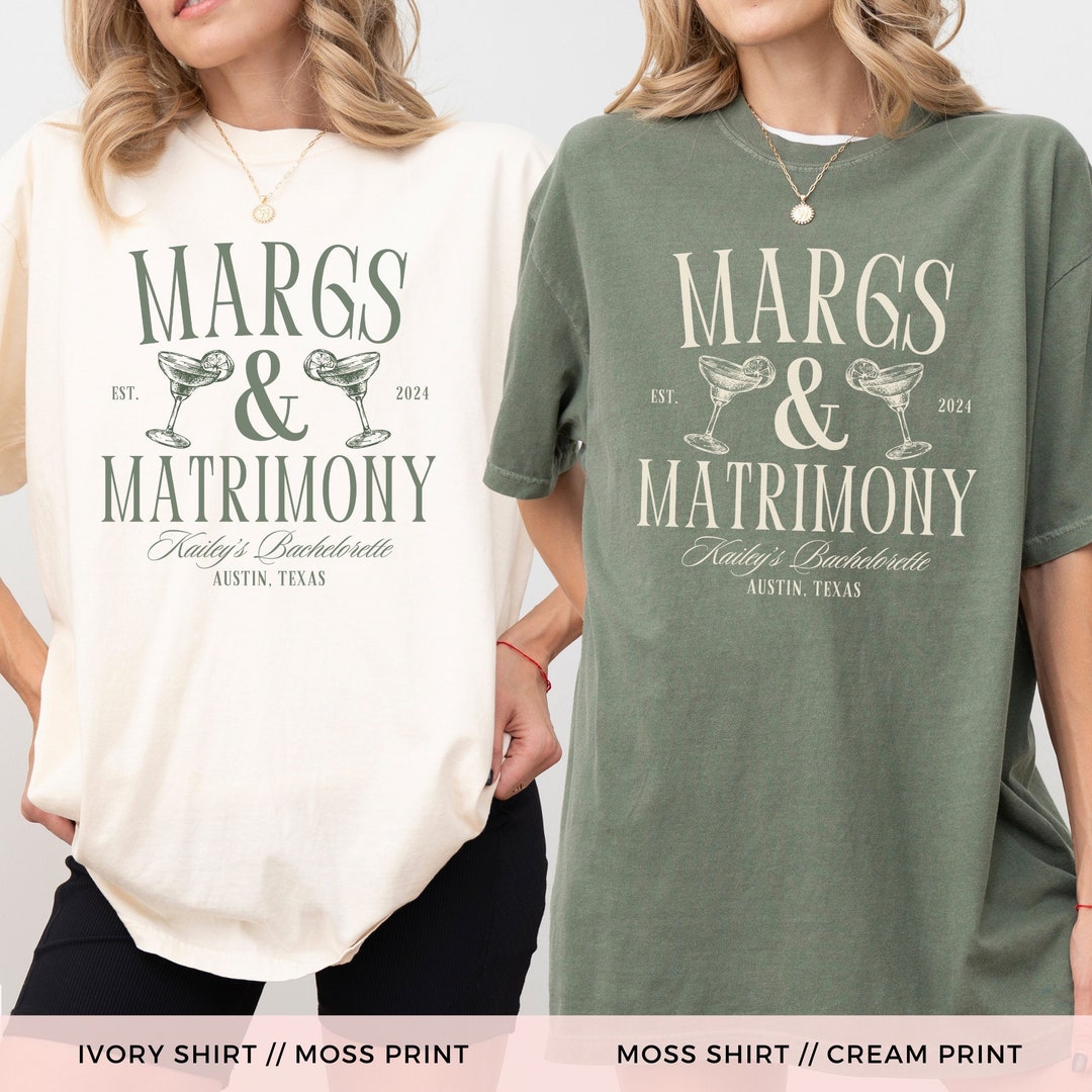 Margs and Matrimony T Shirt Custom Bachelorette Party Shirt, Margaritas ...