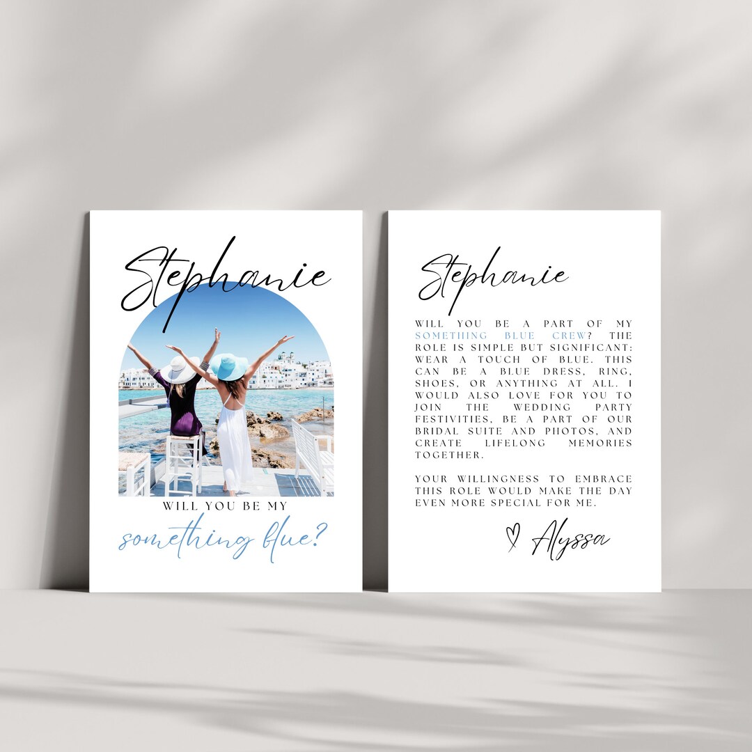 Something Blue Crew Proposal Card, Will You Be My Something Blue ...